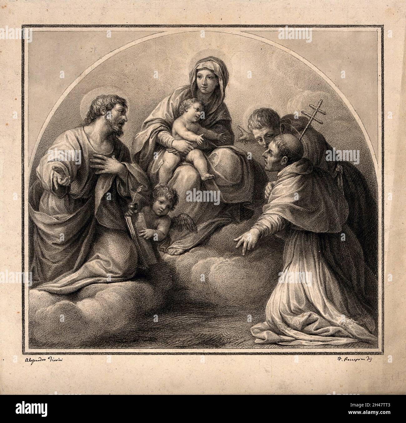 The Virgin Mary with the Christ Child, Saint Matthew, Saint Carlo ...
