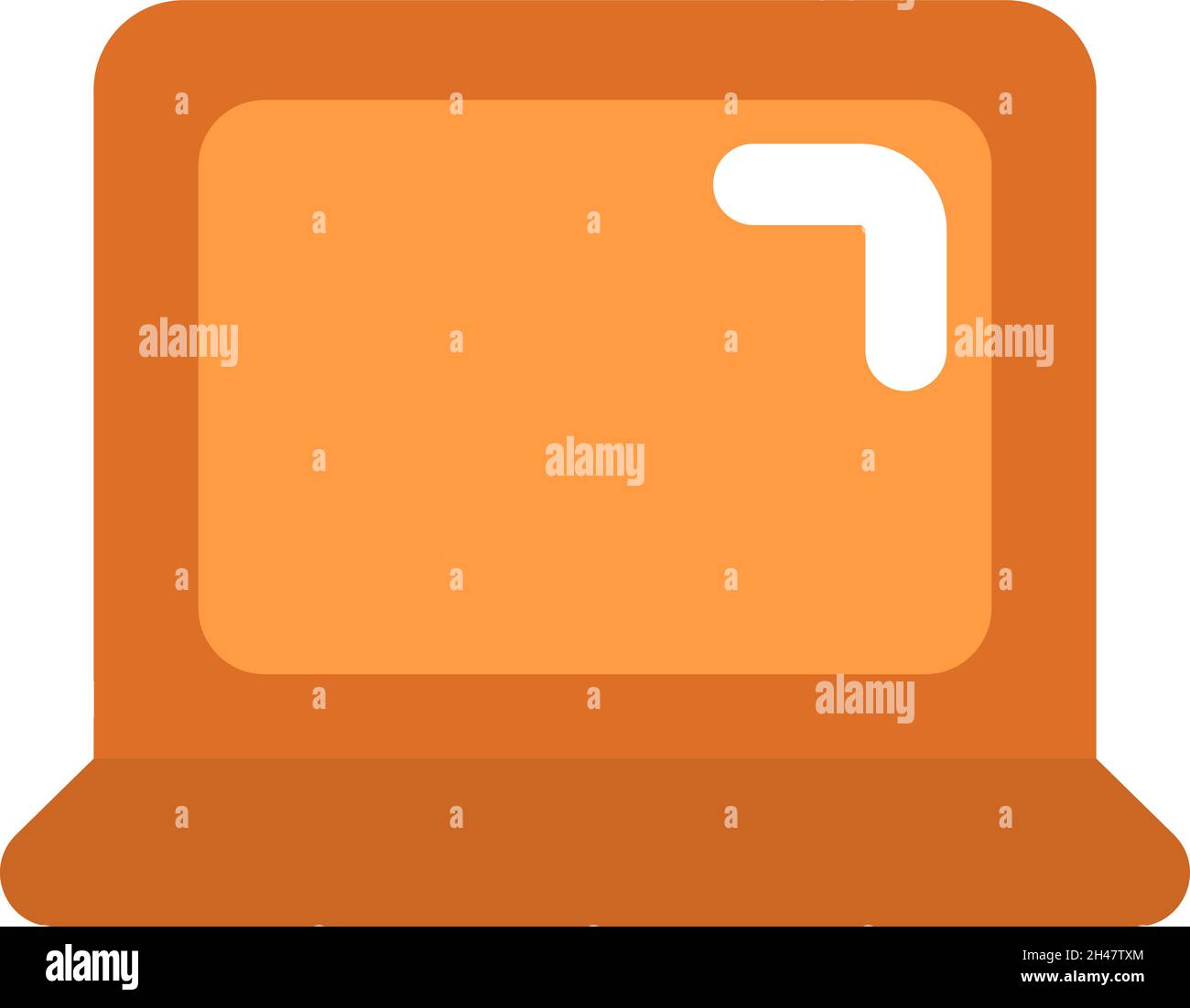 Orange laptop, illustration, vector, on a white background Stock Vector ...