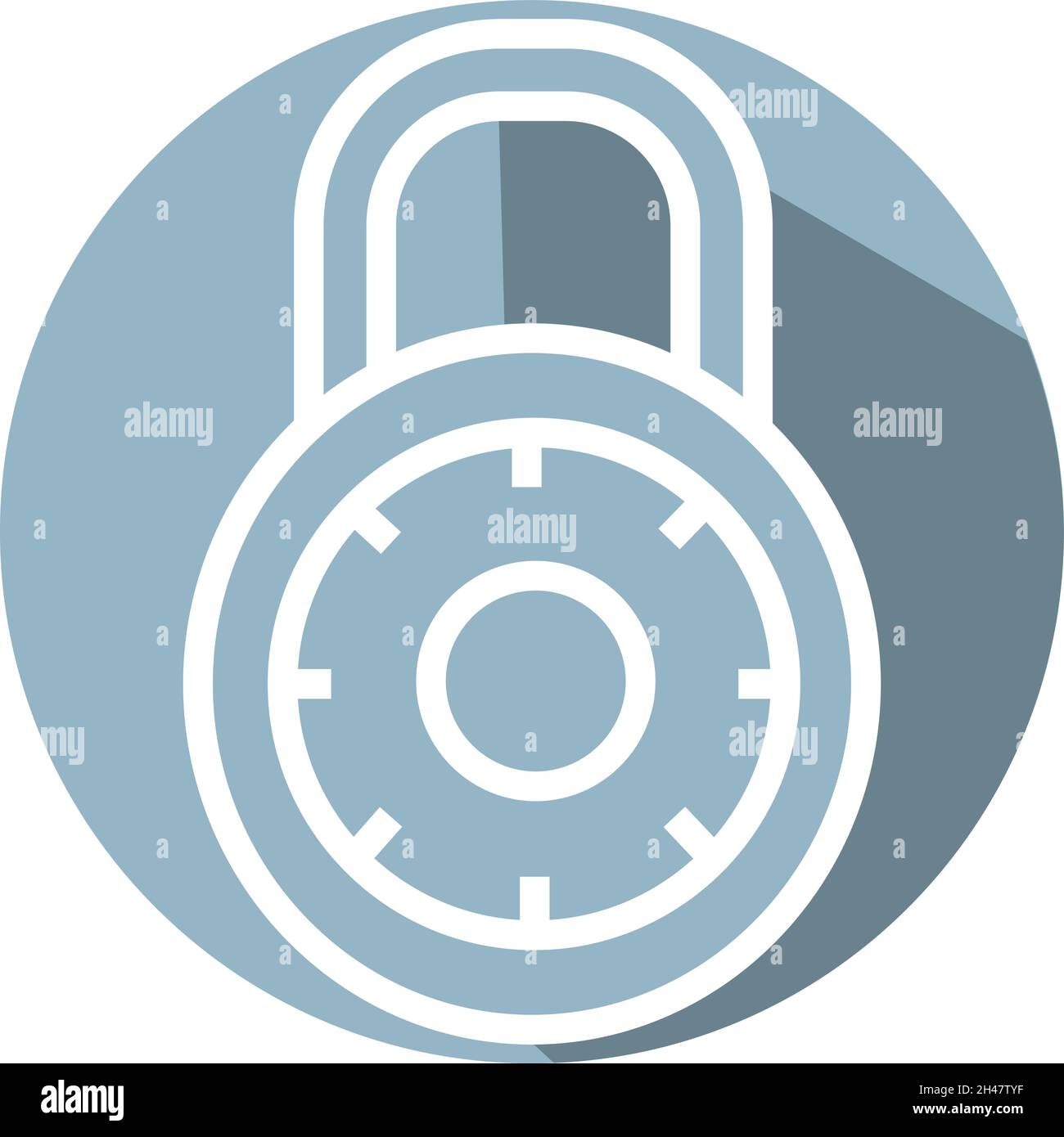 Combination lock, illustration, vector, on a white background Stock ...
