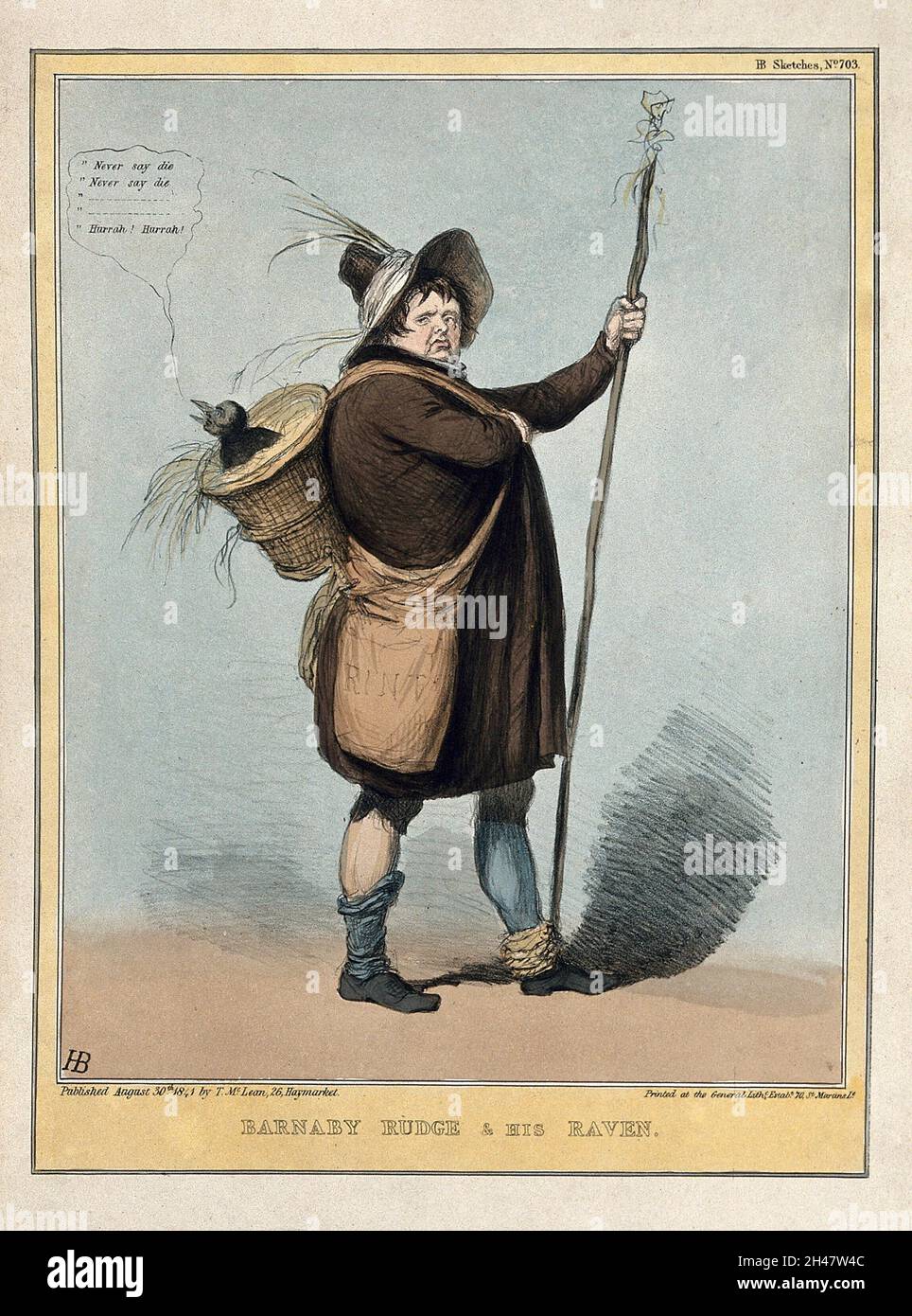 Daniel O'Connell in the character of Charles Dickens' Barnaby Rudge ...