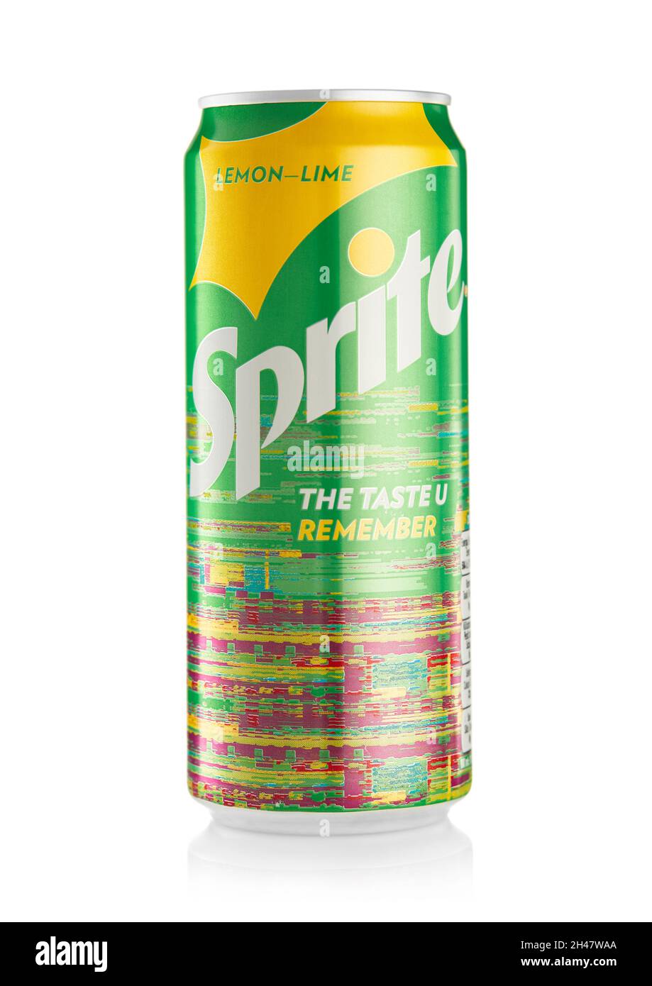 LONDON,UK - OCTOBER 21, 2021 : Aluminium can of Sprite Lime Lemon ...