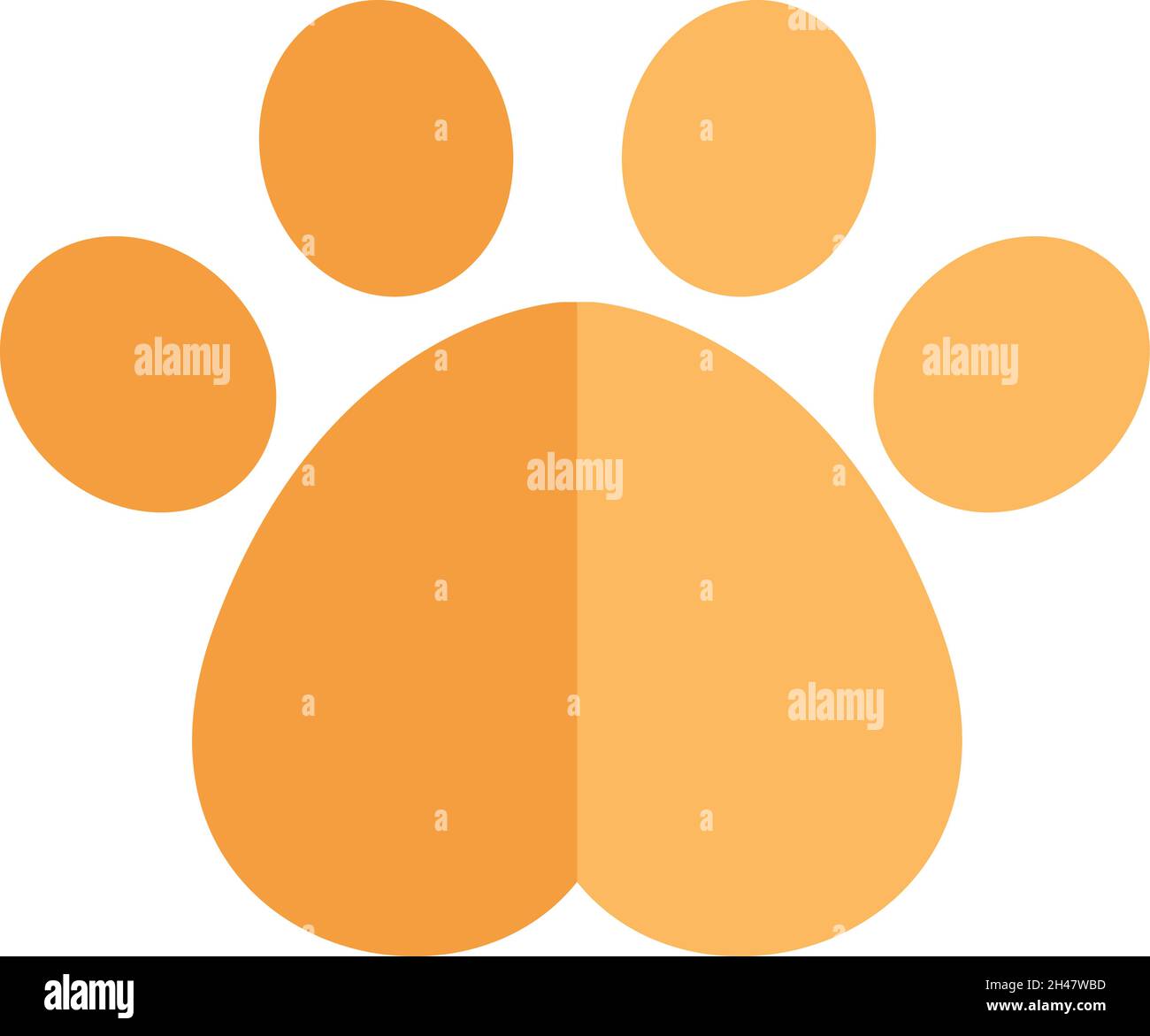 Yellow paw, illustration, vector, on a white background Stock Vector ...