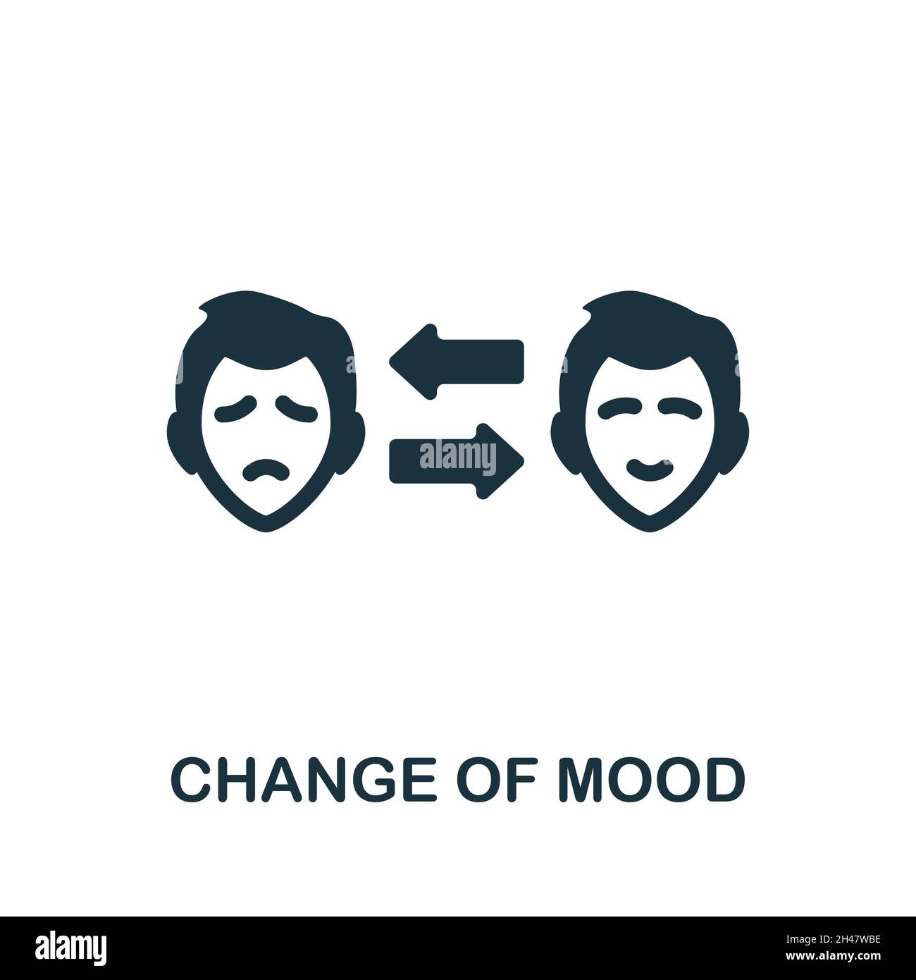 Change Of Mood icon. Monochrome sign from psychotherapy collection ...