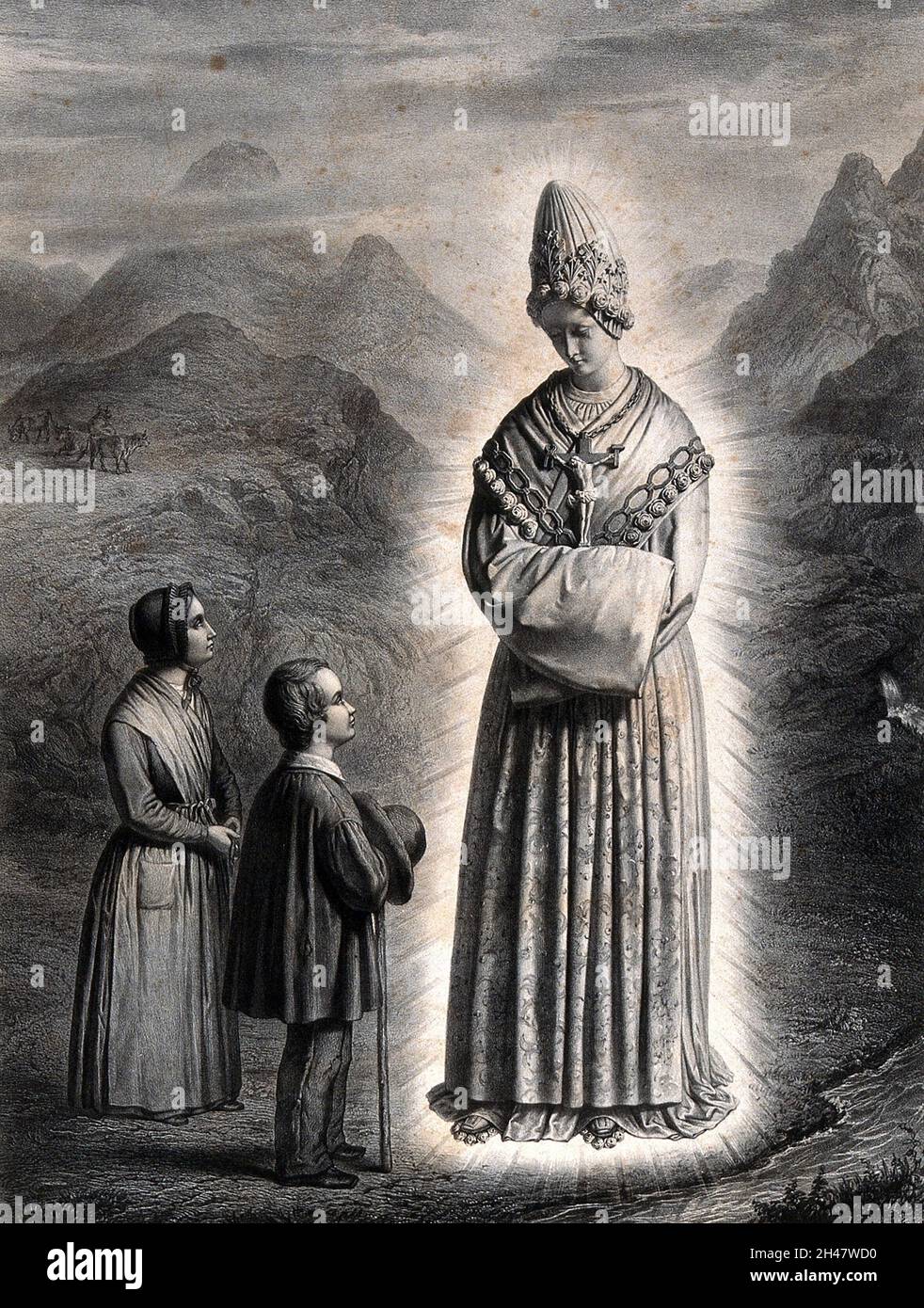 Saint Mary (the Blessed Virgin). Lithograph Stock Photo - Alamy