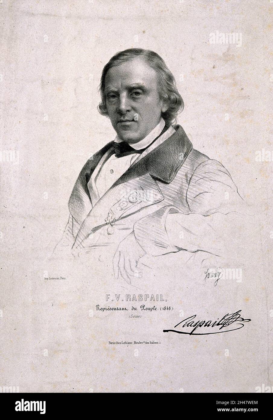 François Vincent Raspail. Lithograph by Jourdy, 1848 Stock Photo - Alamy
