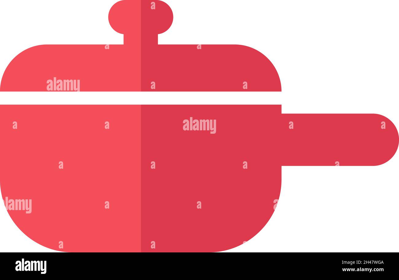 Pan with lid, illustration, vector, on a white background Stock Vector ...