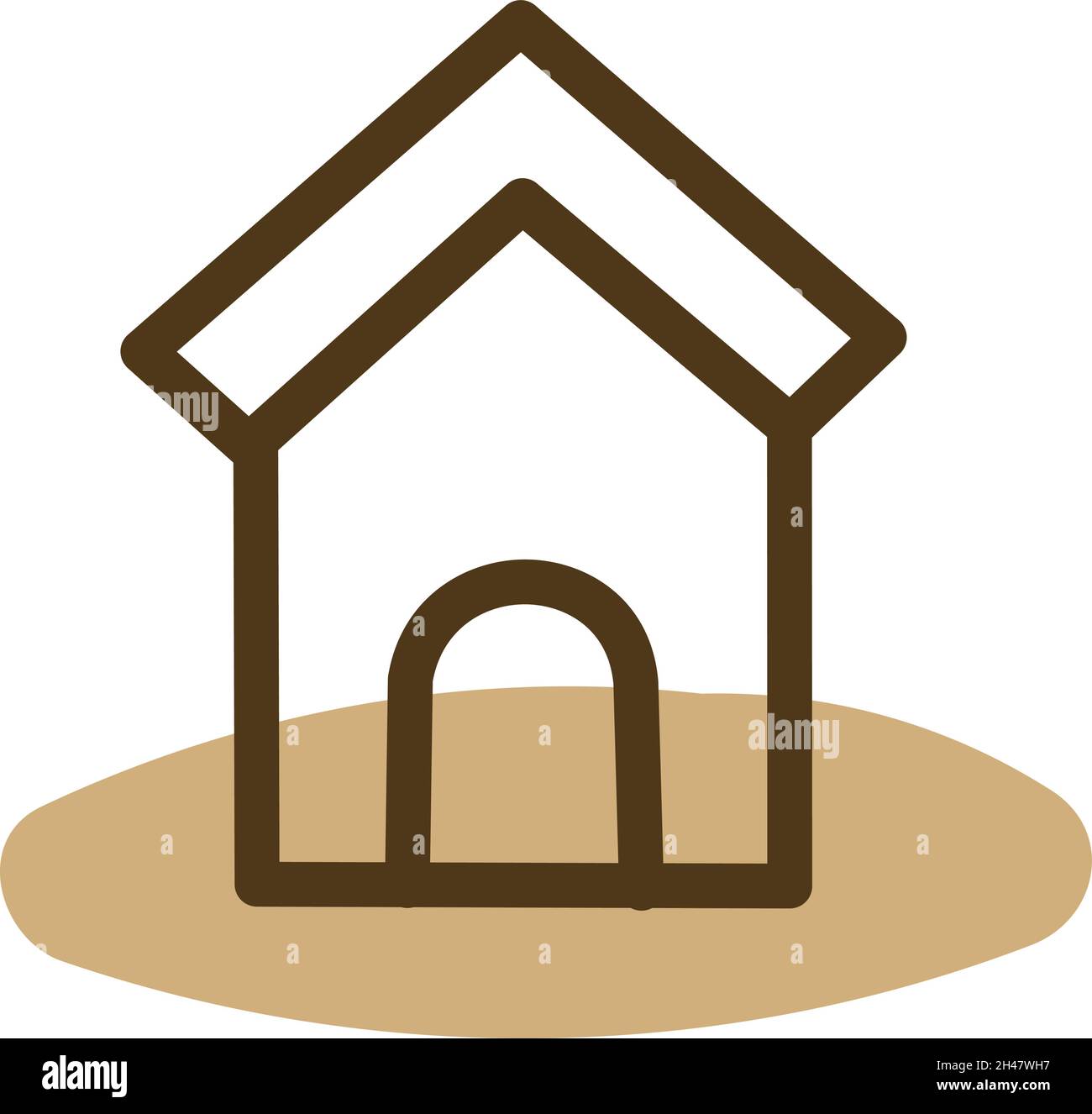 Wooden pet house, illustration, vector, on a white background Stock ...