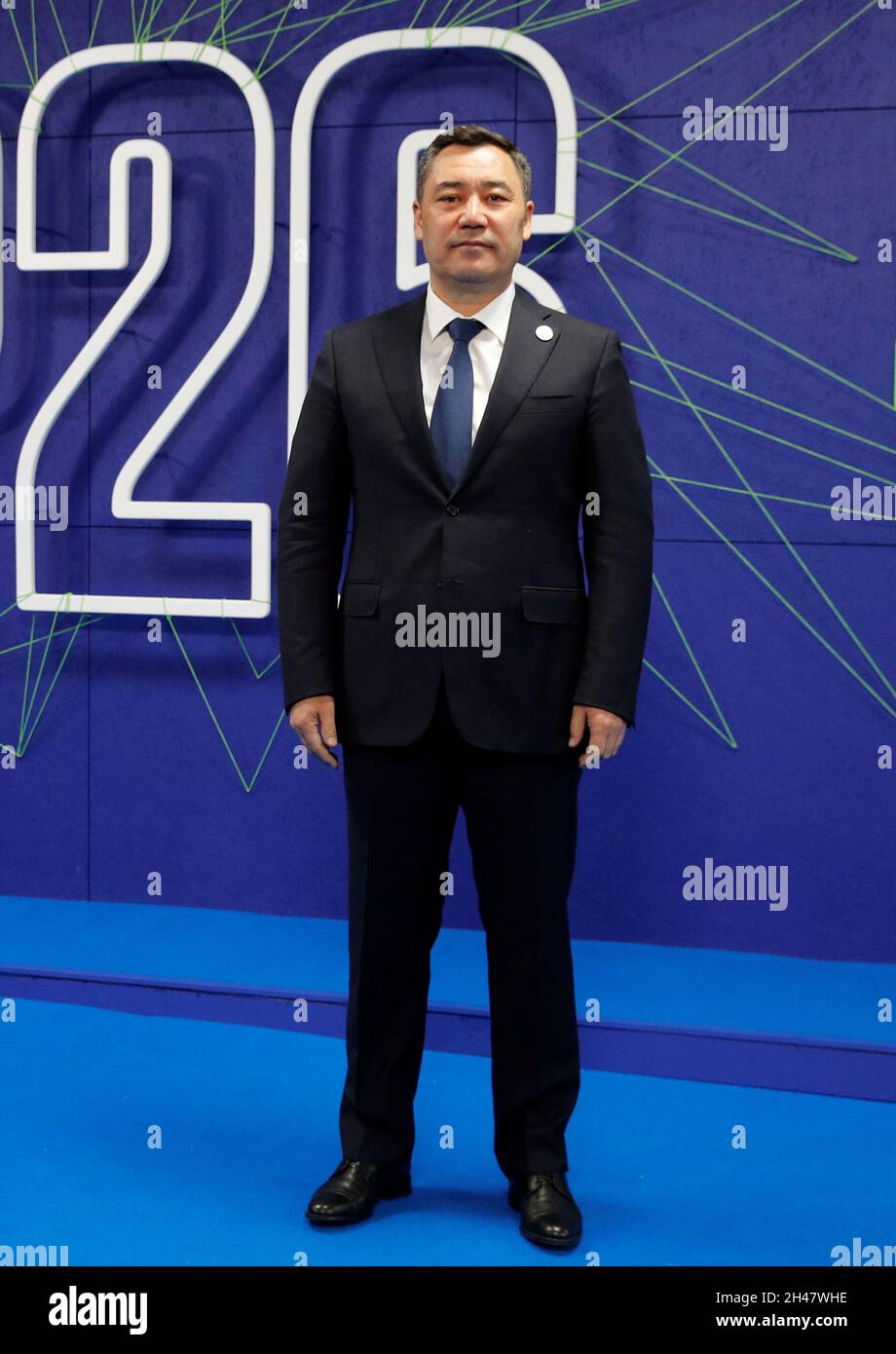 Kyrgyzstan's President Sadyr Japarov arrives for the Cop26 summit at ...