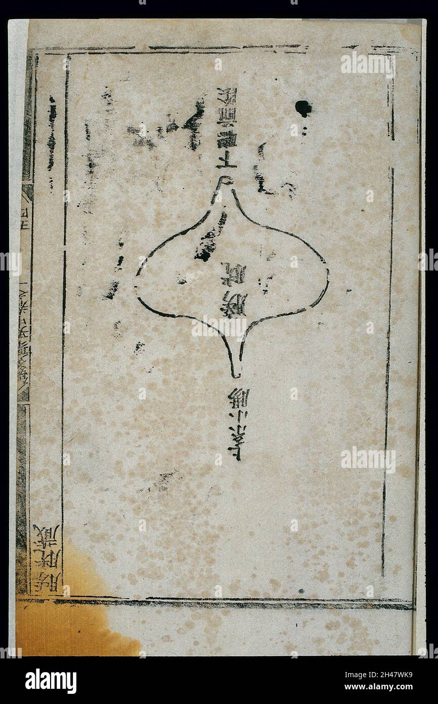 Anatomy of the bladder in ancient Chinese medicine, woodcut Stock Photo ...