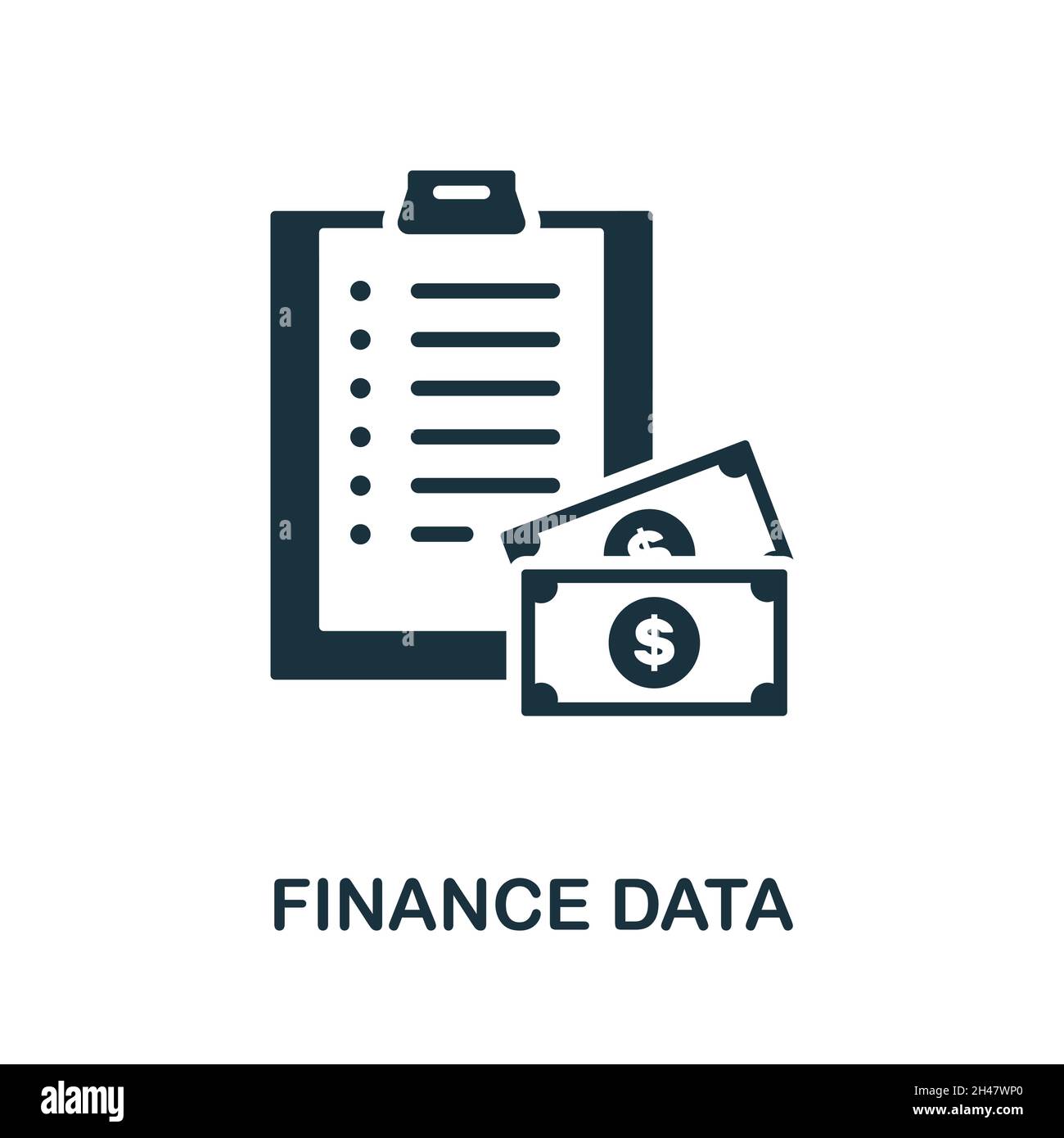 Finance Data icon. Monochrome sign from project development collection ...