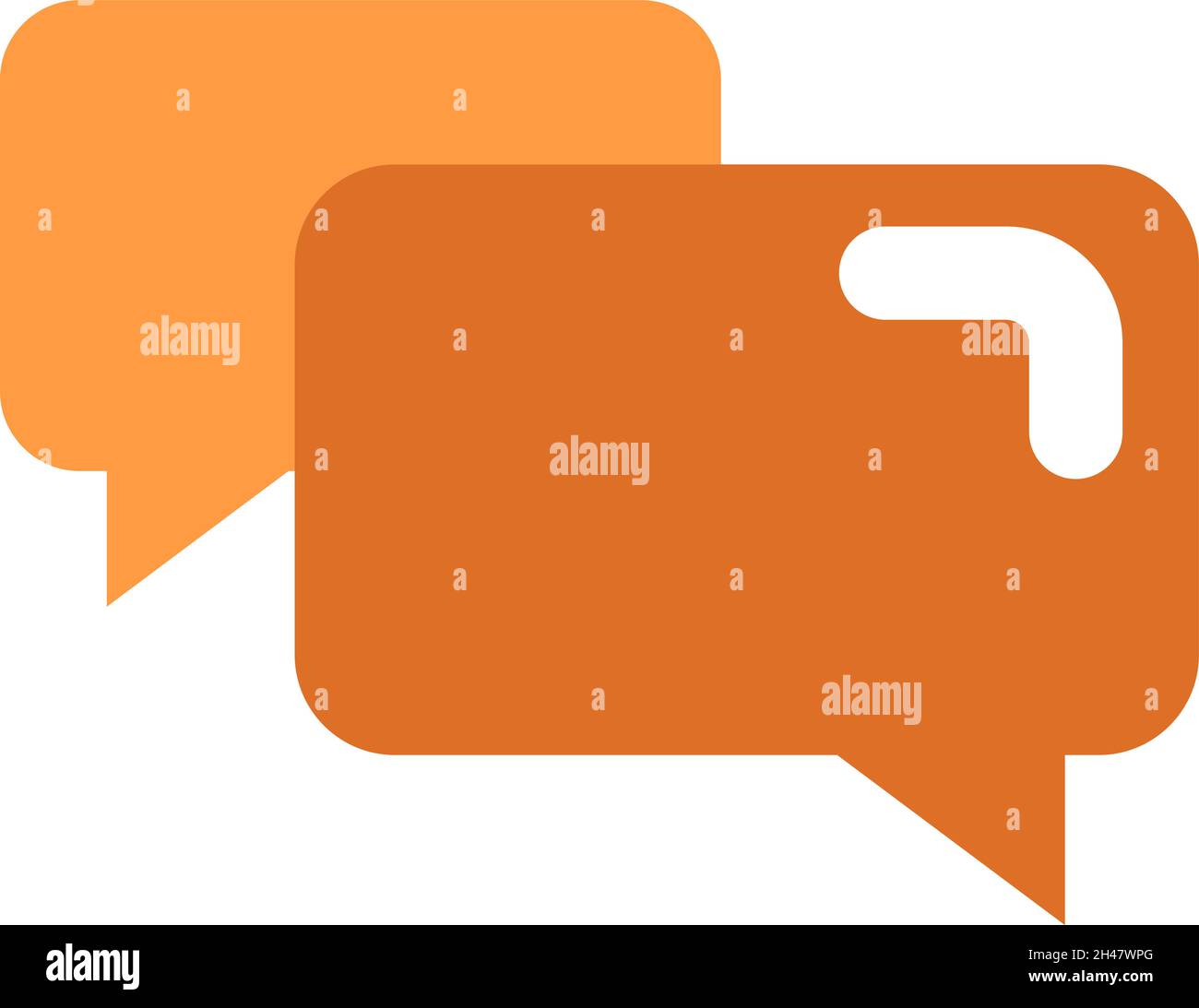 Orange chat heads, illustration, vector, on a white background Stock ...
