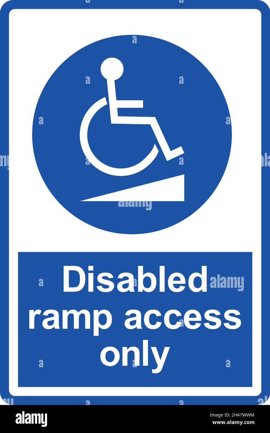 Disabled ramp access sign. Parking signs and symbols Stock Vector Image ...