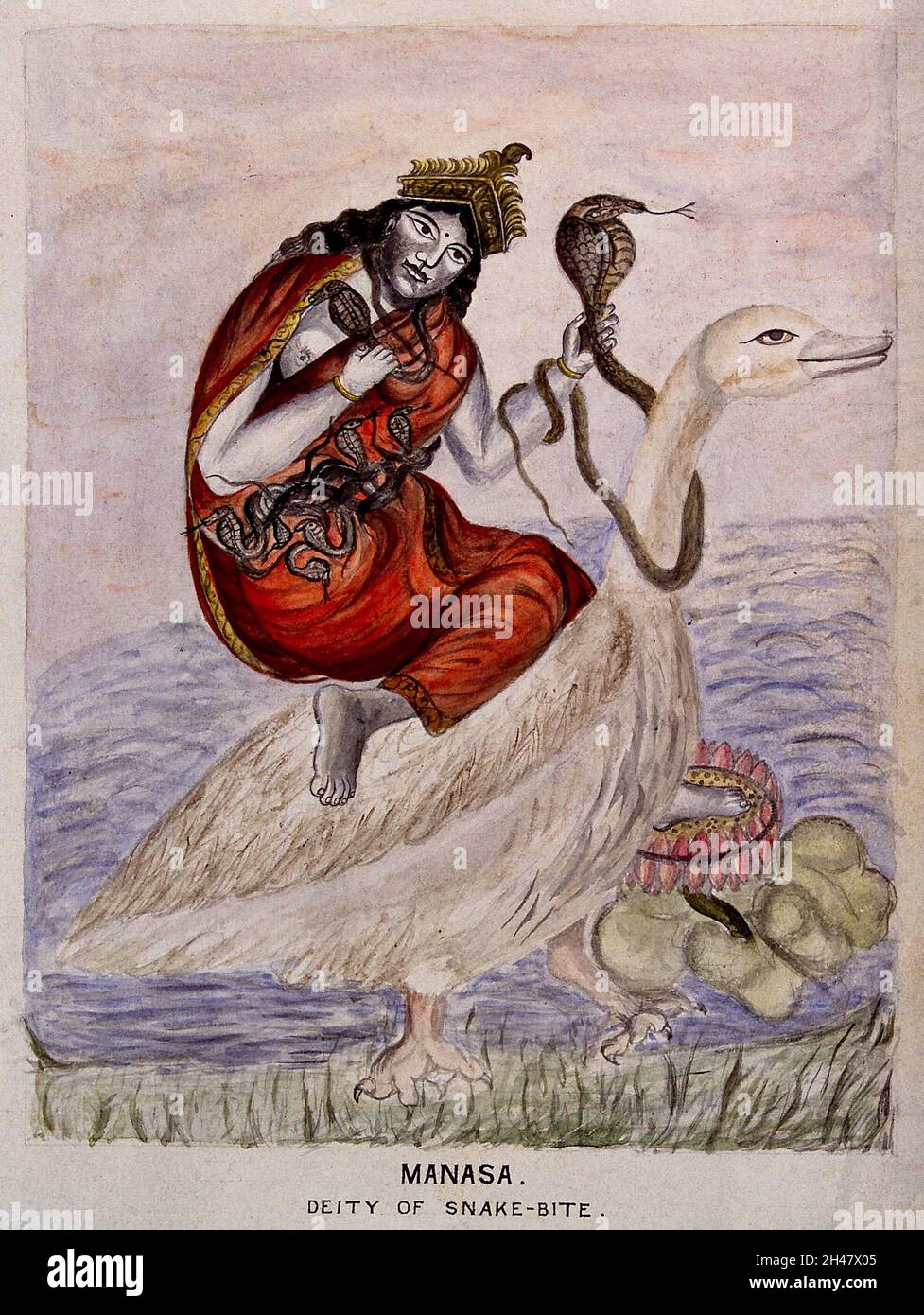 Manasā, Indian goddess of snakes and protection against snakebite ...