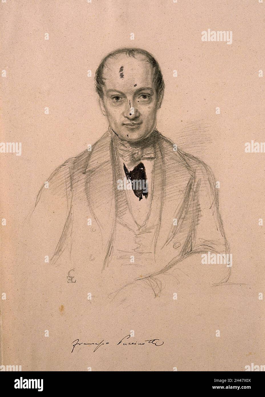 Francesco Puccinotti. Pencil drawing by C. E. Liverati, 1841 Stock ...