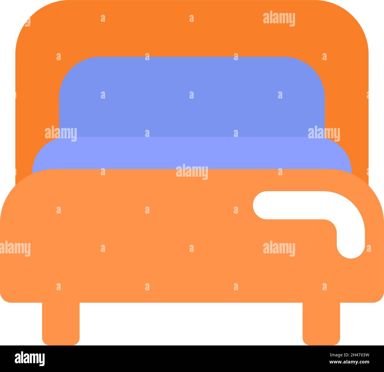 Made bed, illustration, vector, on a white background Stock Vector ...