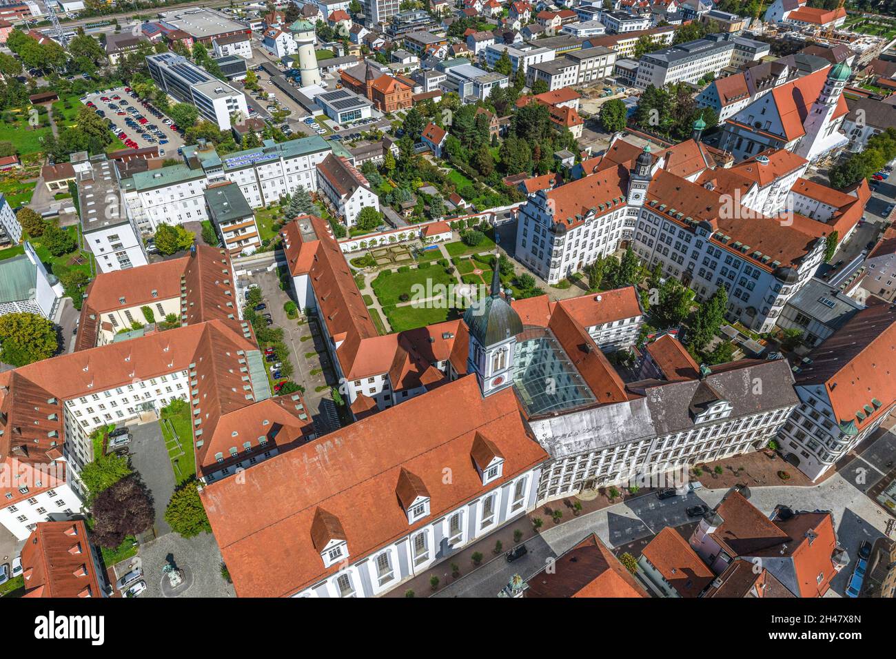Aerial view to Dillingen on Danube in bavarian swabia Stock Photo - Alamy