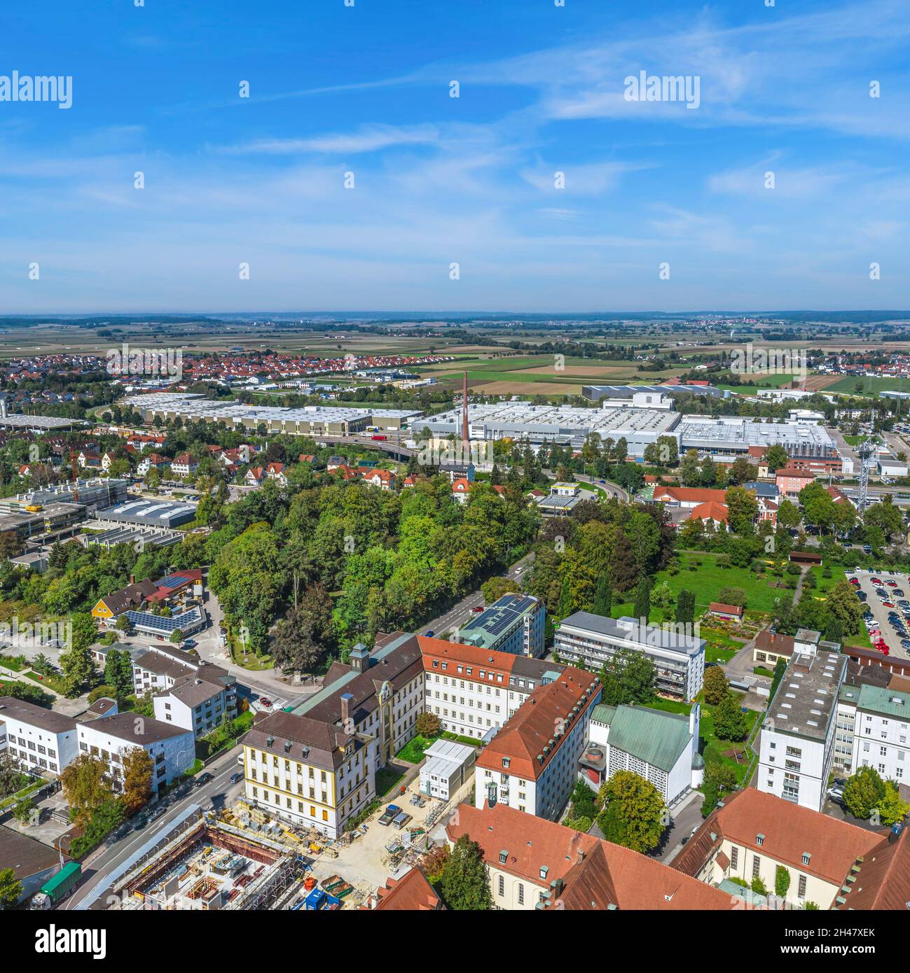 Aerial view to Dillingen on Danube in bavarian swabia Stock Photo - Alamy