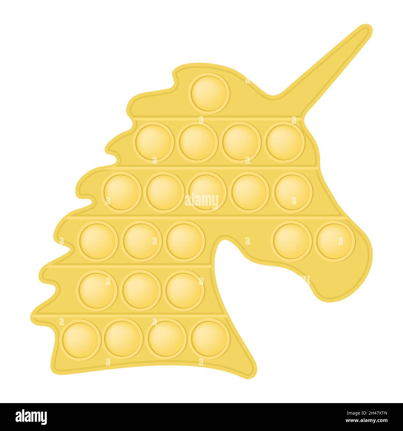 Set of popit yellow unicorn in style a fashionable silicon fidget toys ...