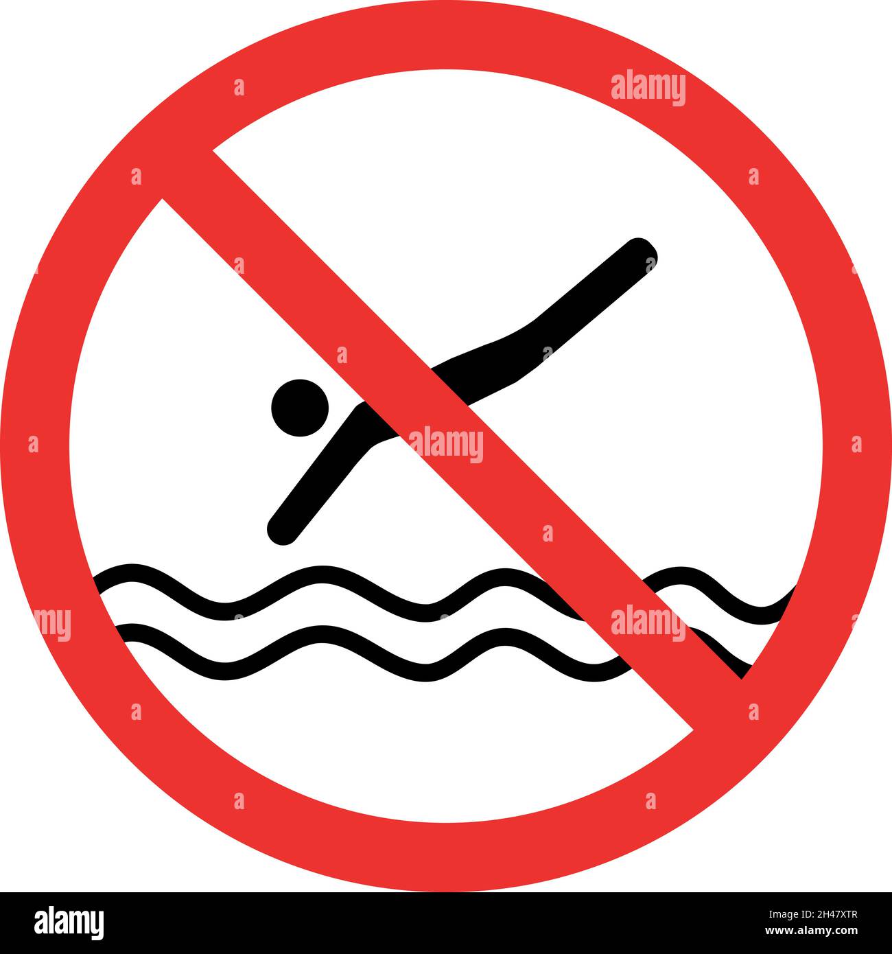 No diving allowed sign. Forbidden signs and symbols Stock Vector Image ...
