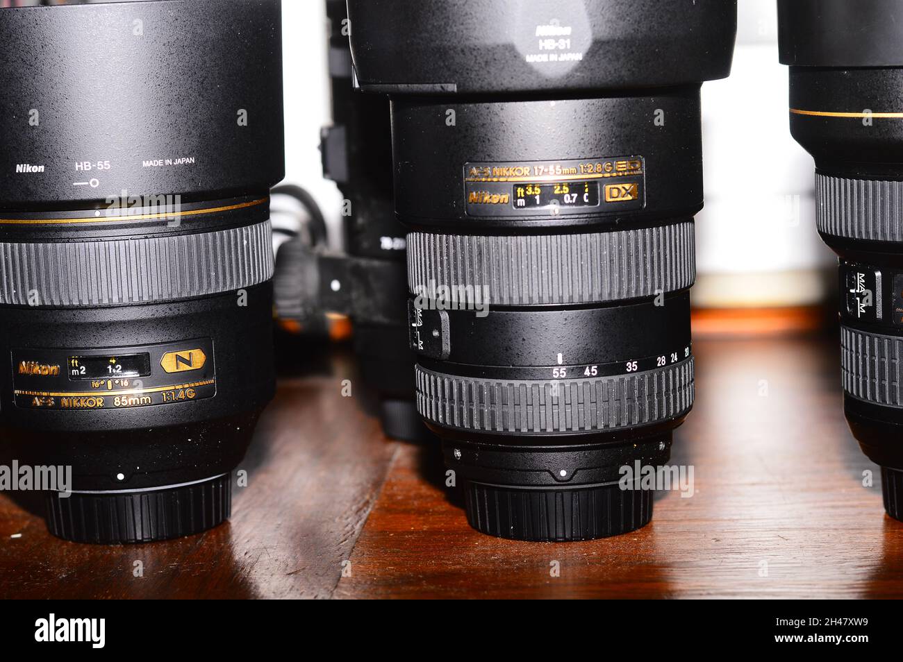 Nikon lenses on the bench, camera gear ready to deliver good imagery ...