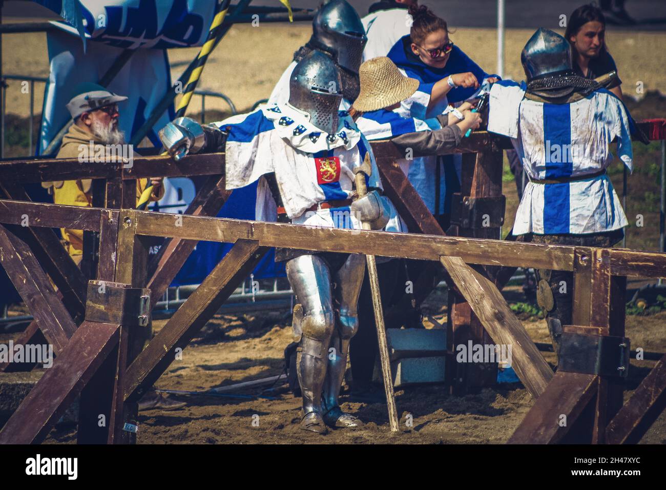 SMEDEREVO, SERBIA - May 02, 2019: A Battle Of The Nations, using swords ...