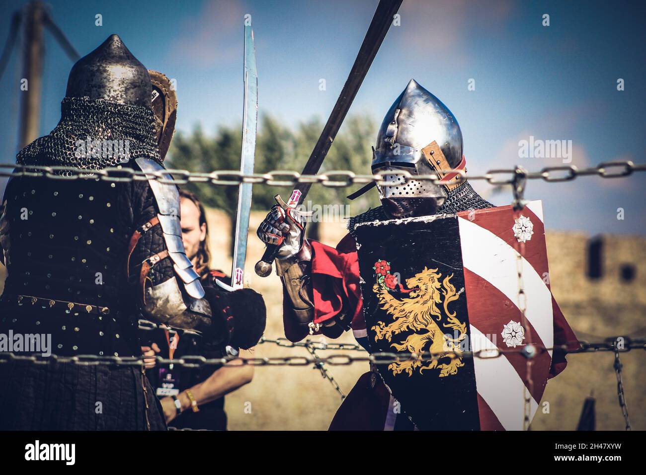 SMEDEREVO, SERBIA - May 02, 2019: A Battle Of The Nations, using swords ...