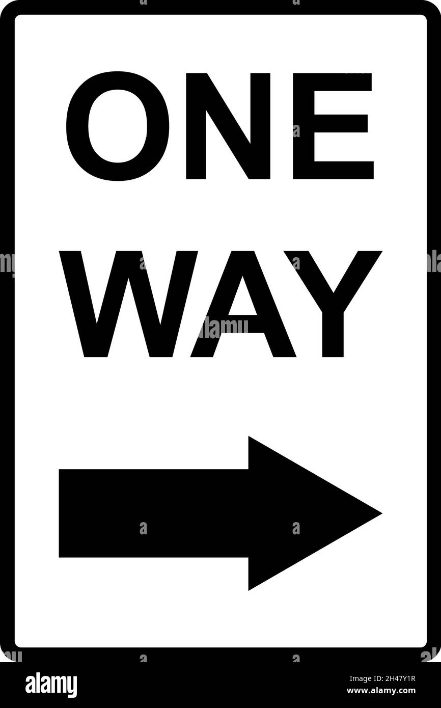 One way road sign usa straight Stock Vector Images - Alamy