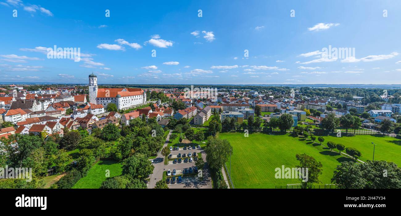 Aerial view to Dillingen on Danube in bavarian swabia Stock Photo - Alamy