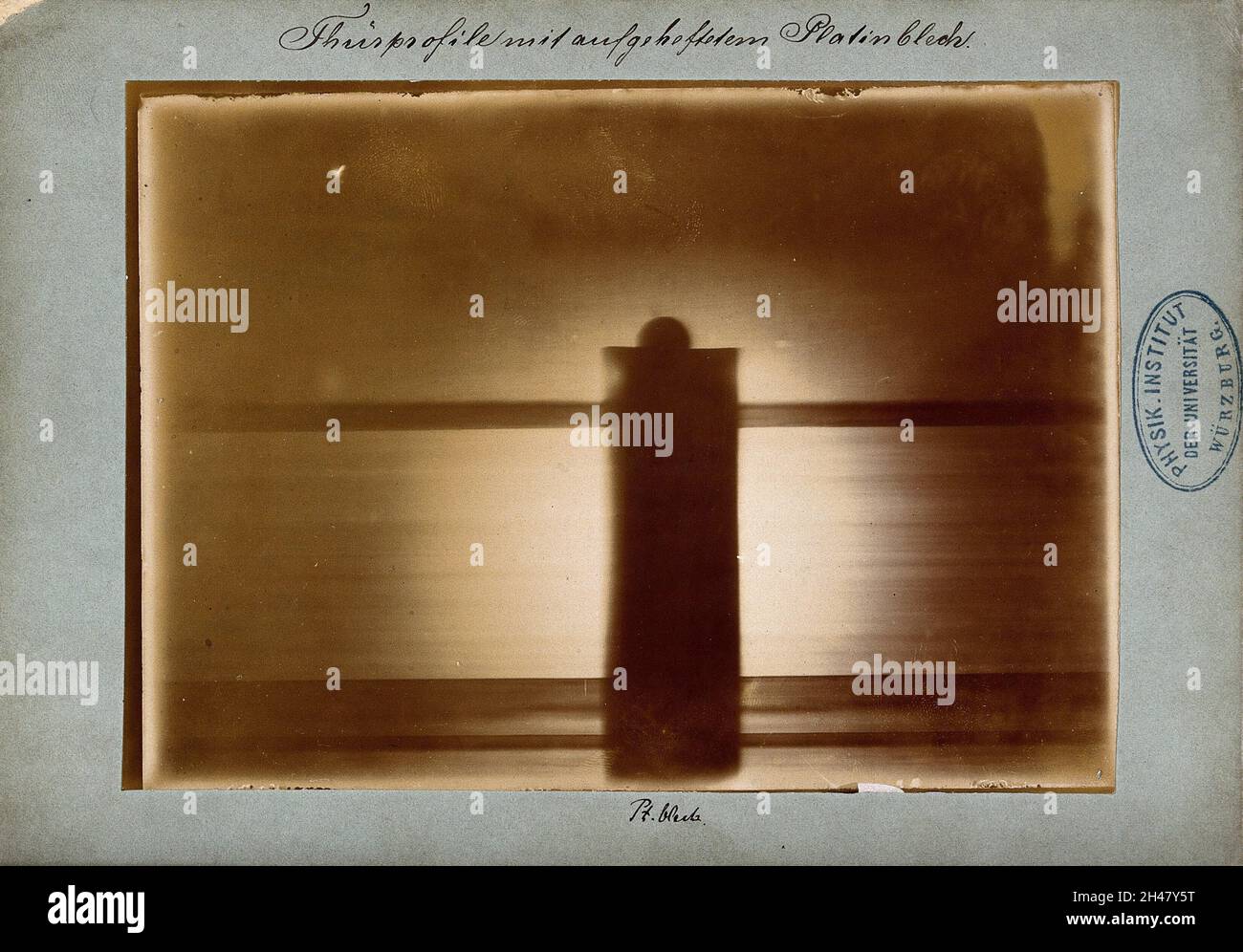 The door of Röntgen's laboratory, with a platinum plate attached to the ...
