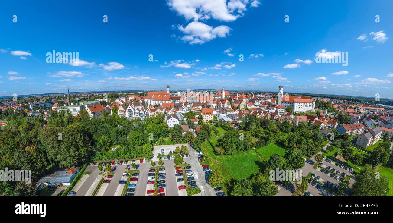 Aerial view to Dillingen on Danube in bavarian swabia Stock Photo - Alamy