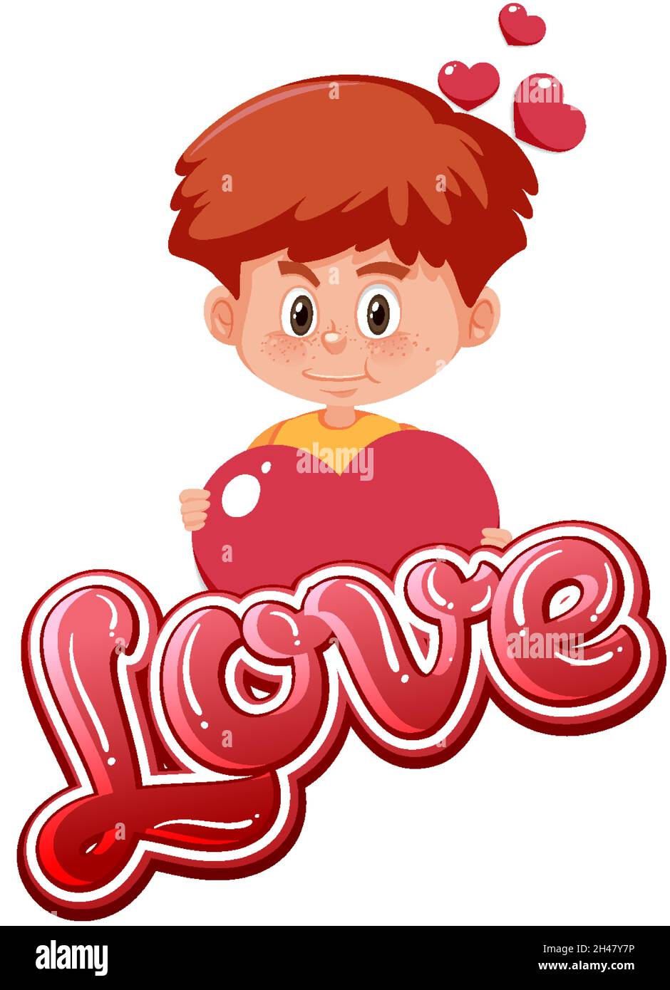 Boy with love icon font illustration Stock Vector Image & Art - Alamy