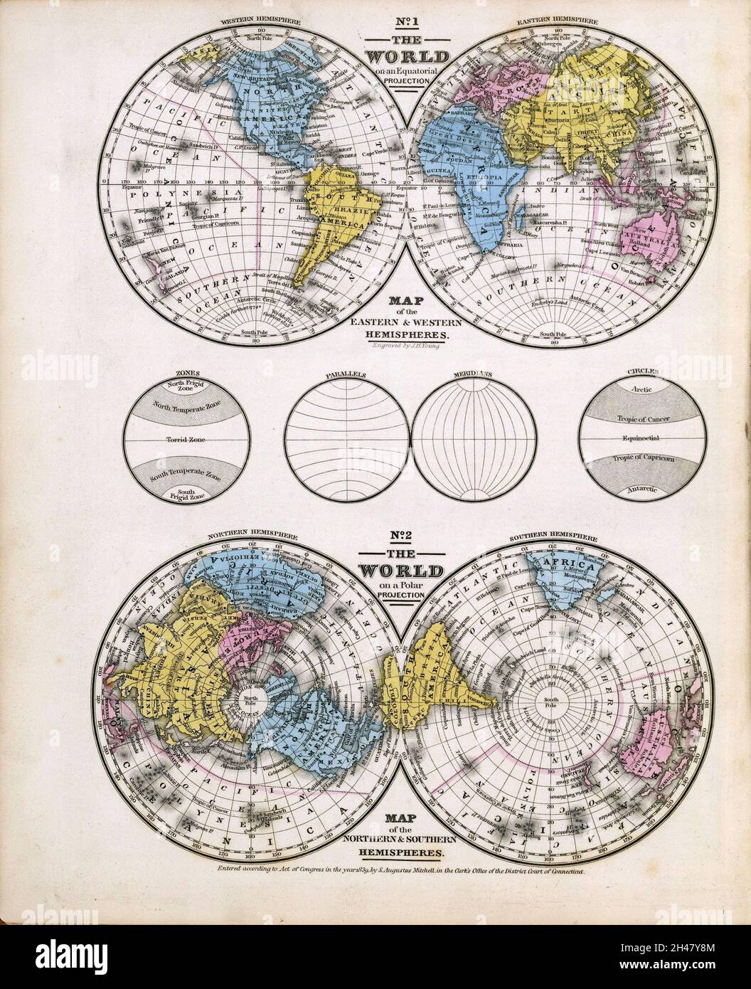 Illustration of a vintage map from 18-19th centuries Stock Photo - Alamy