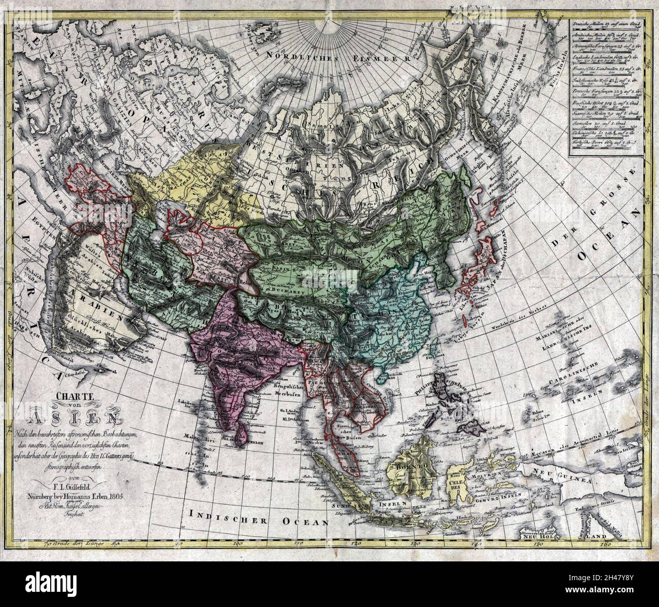 Illustration of a vintage map from 18-19th centuries Stock Photo - Alamy
