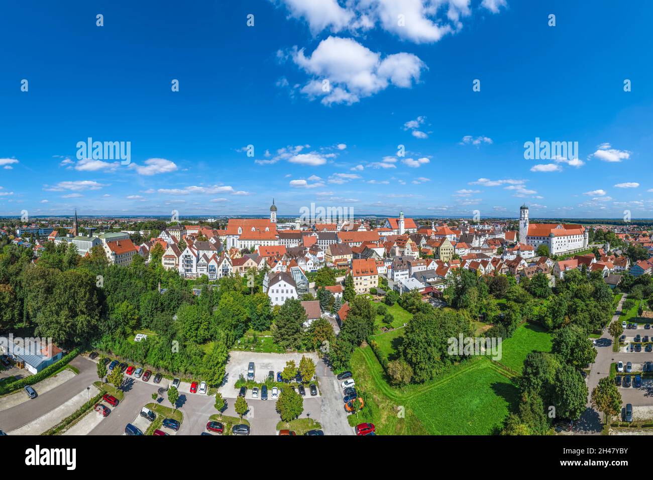 Aerial view to Dillingen on Danube in bavarian swabia Stock Photo - Alamy