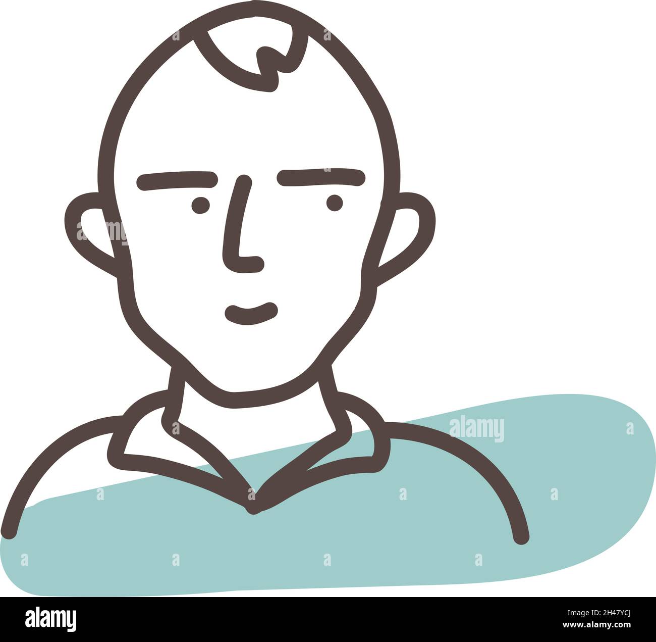 Man with small amount of hair, illustration, vector, on a white ...