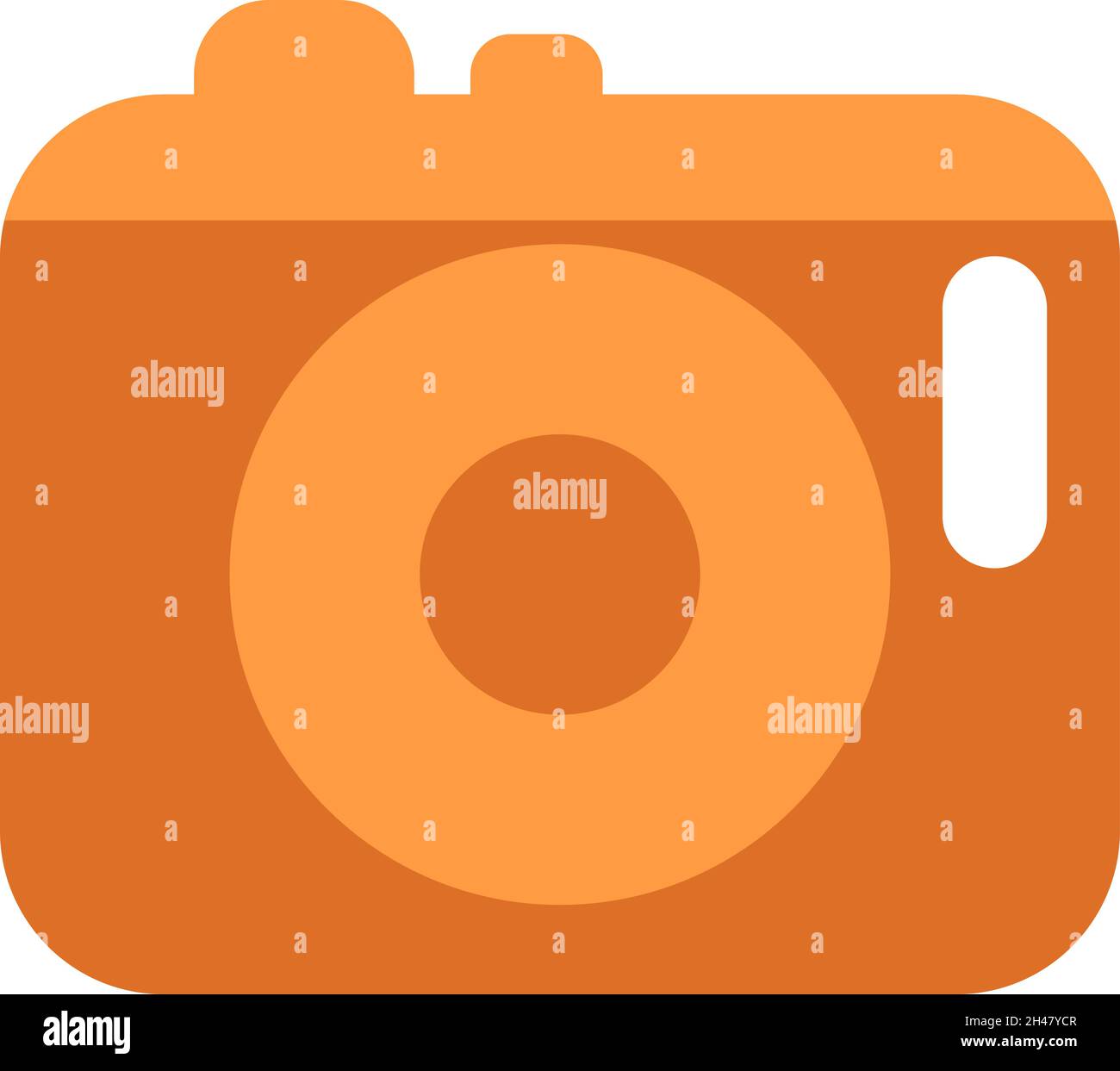 Orange camera, illustration, vector, on a white background Stock Vector ...
