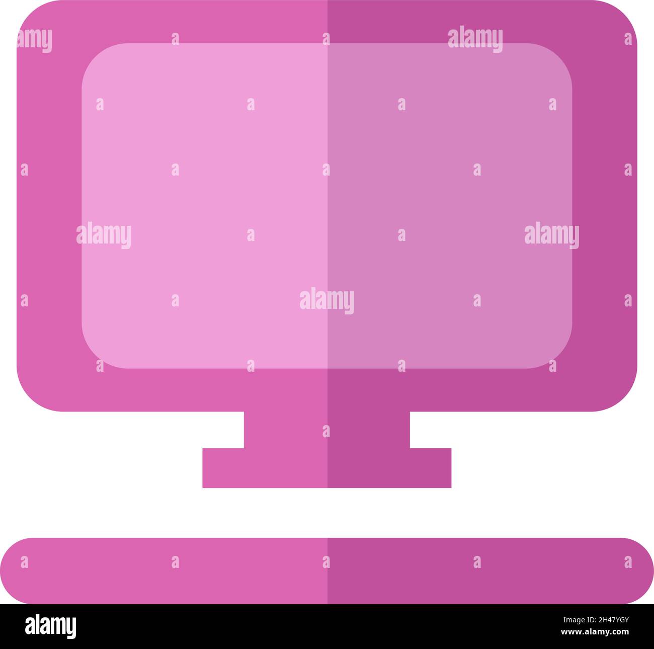 Science computer, illustration, vector, on a white background Stock ...
