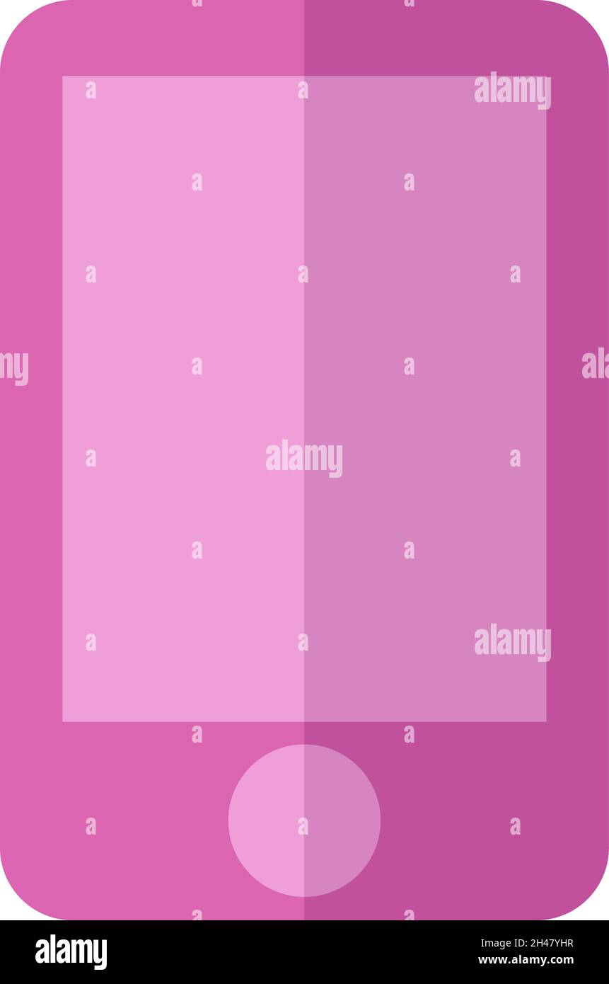 Pink science phone, illustration, vector, on a white background Stock ...