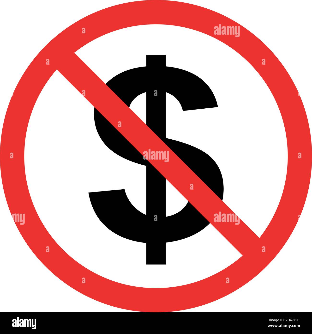 Dollar prohibited sign. Forbidden signs and symbols Stock Vector Image ...