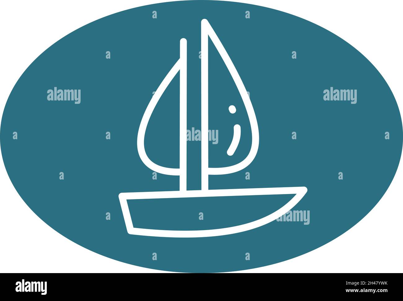 Small river sail boat, illustration, vector, on a white background ...