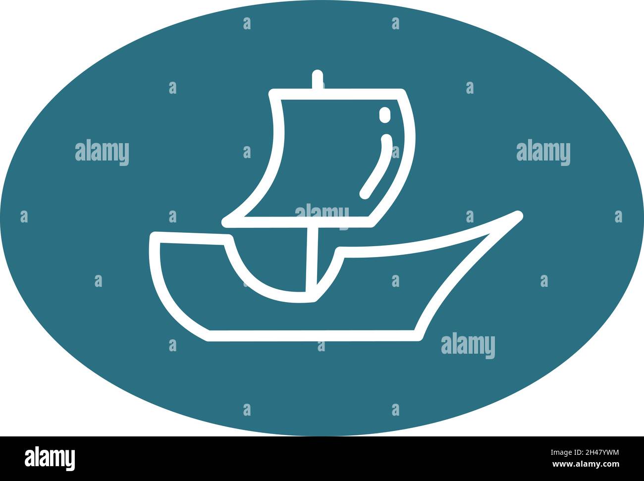 Small sailing ship, illustration, vector, on a white background Stock ...