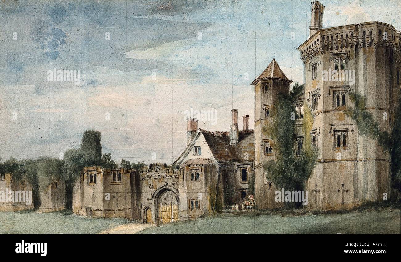 Thornbury castle, Gloucestershire. Watercolour attributed to Stephen ...