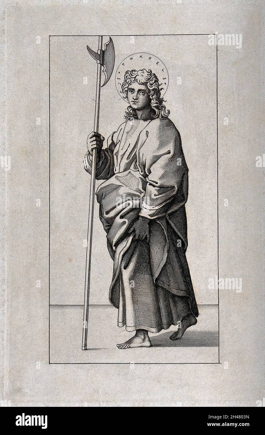 Saint Jude. Line engraving Stock Photo - Alamy