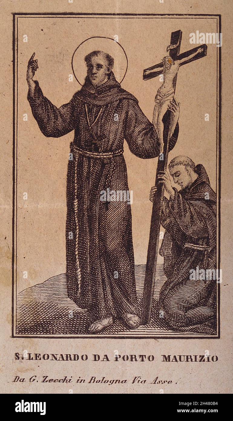 Saint Leonard of Port Maurice. Etching Stock Photo - Alamy
