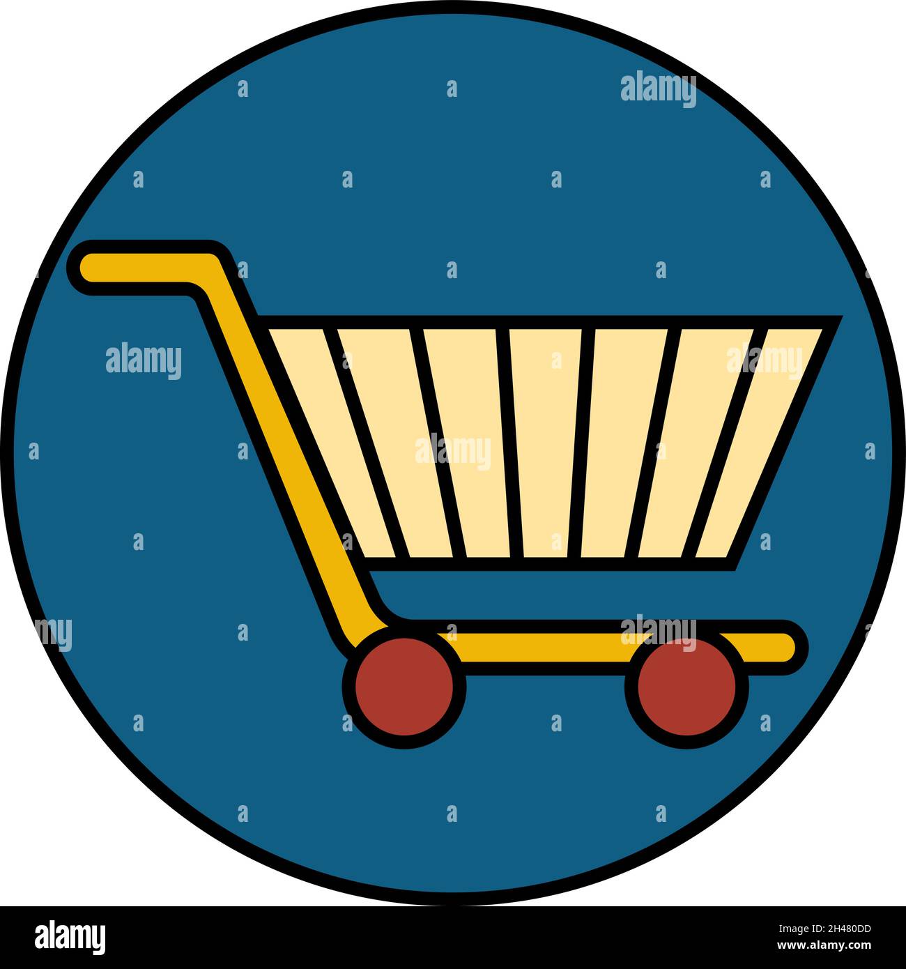 Shopping cart, illustration, vector, on a white background Stock Vector ...
