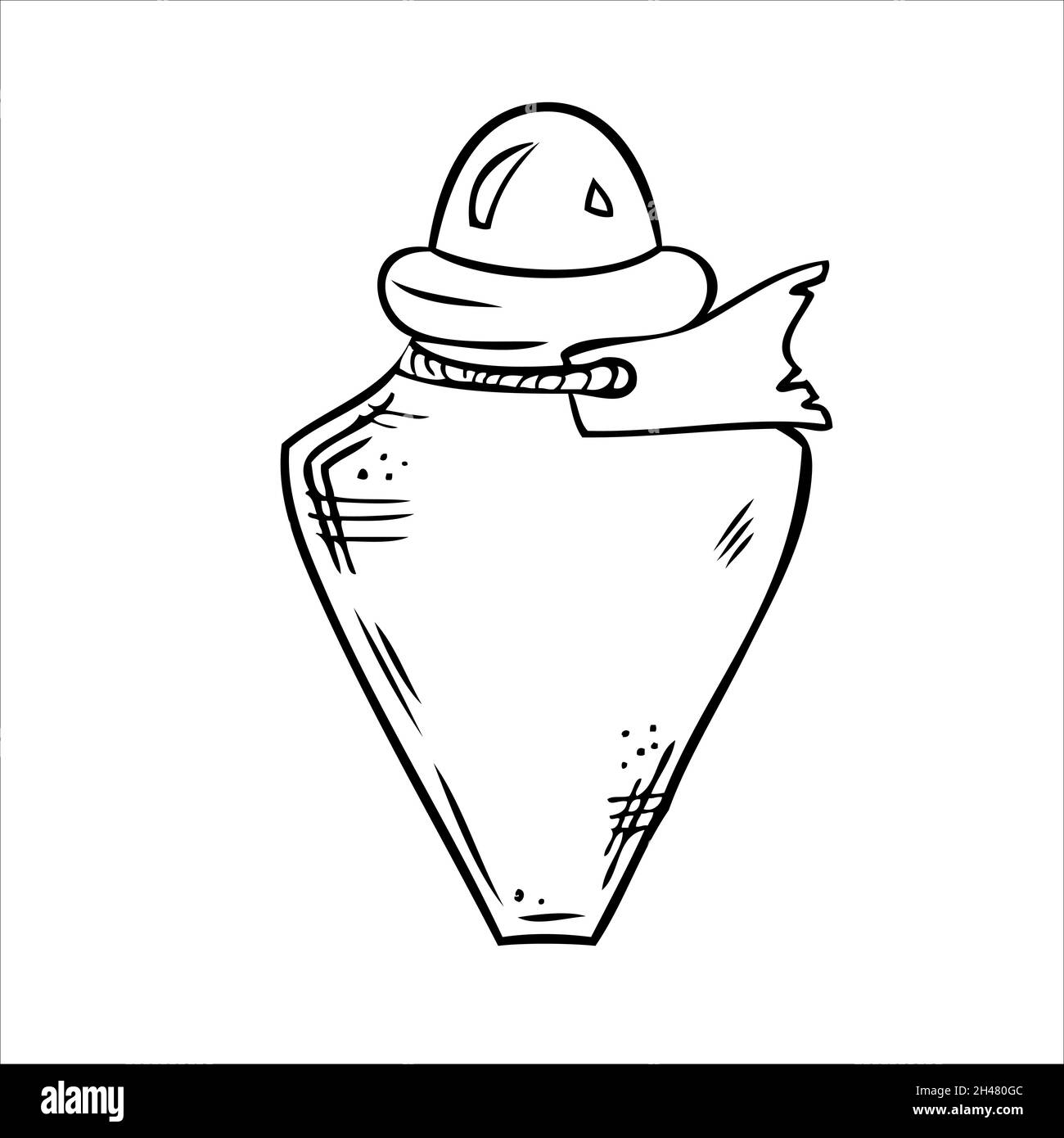 Isolated vector bottle. Line art empty transparent glass vial, bottle ...