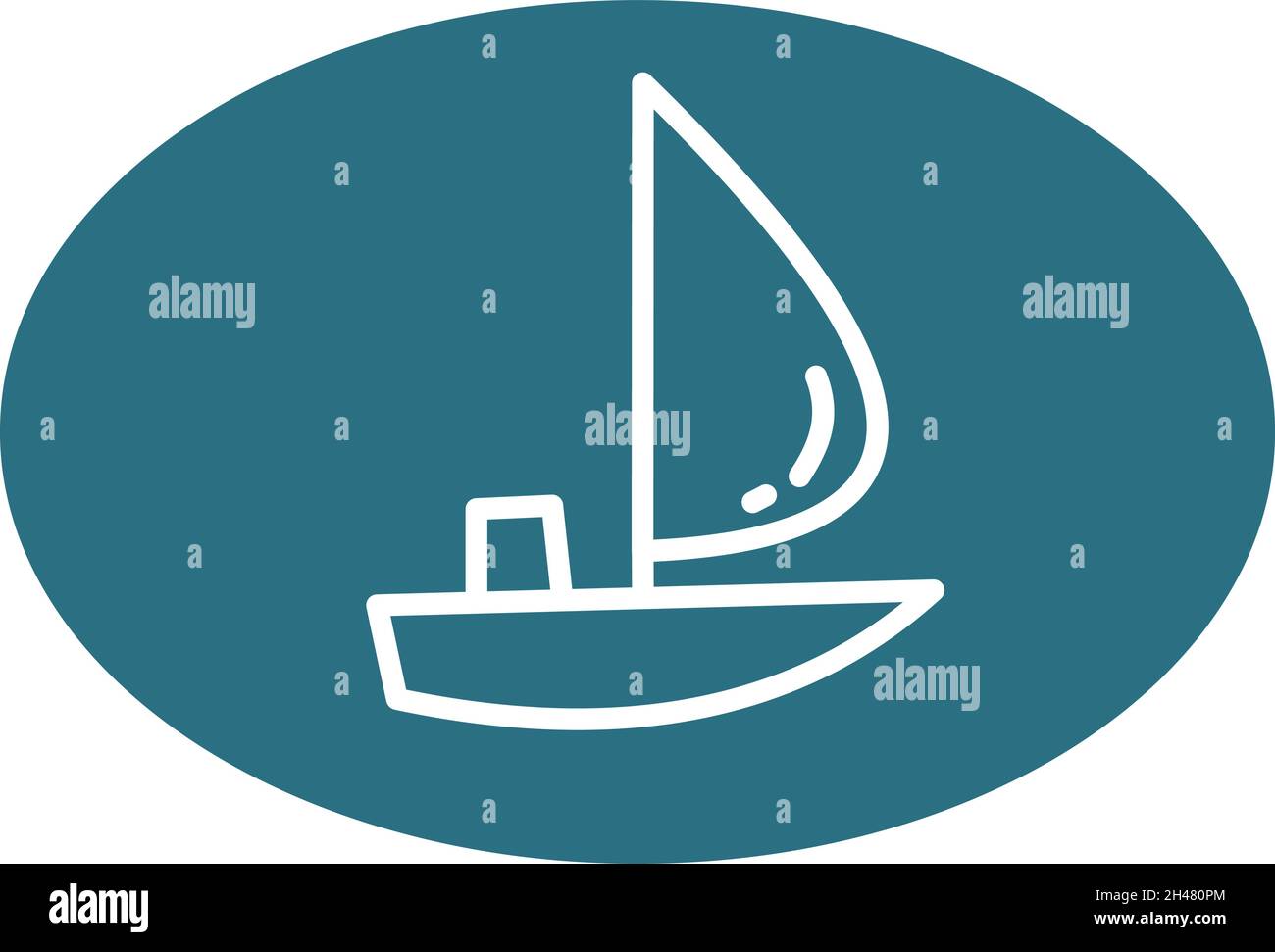 Small sail boat, illustration, vector, on a white background Stock ...