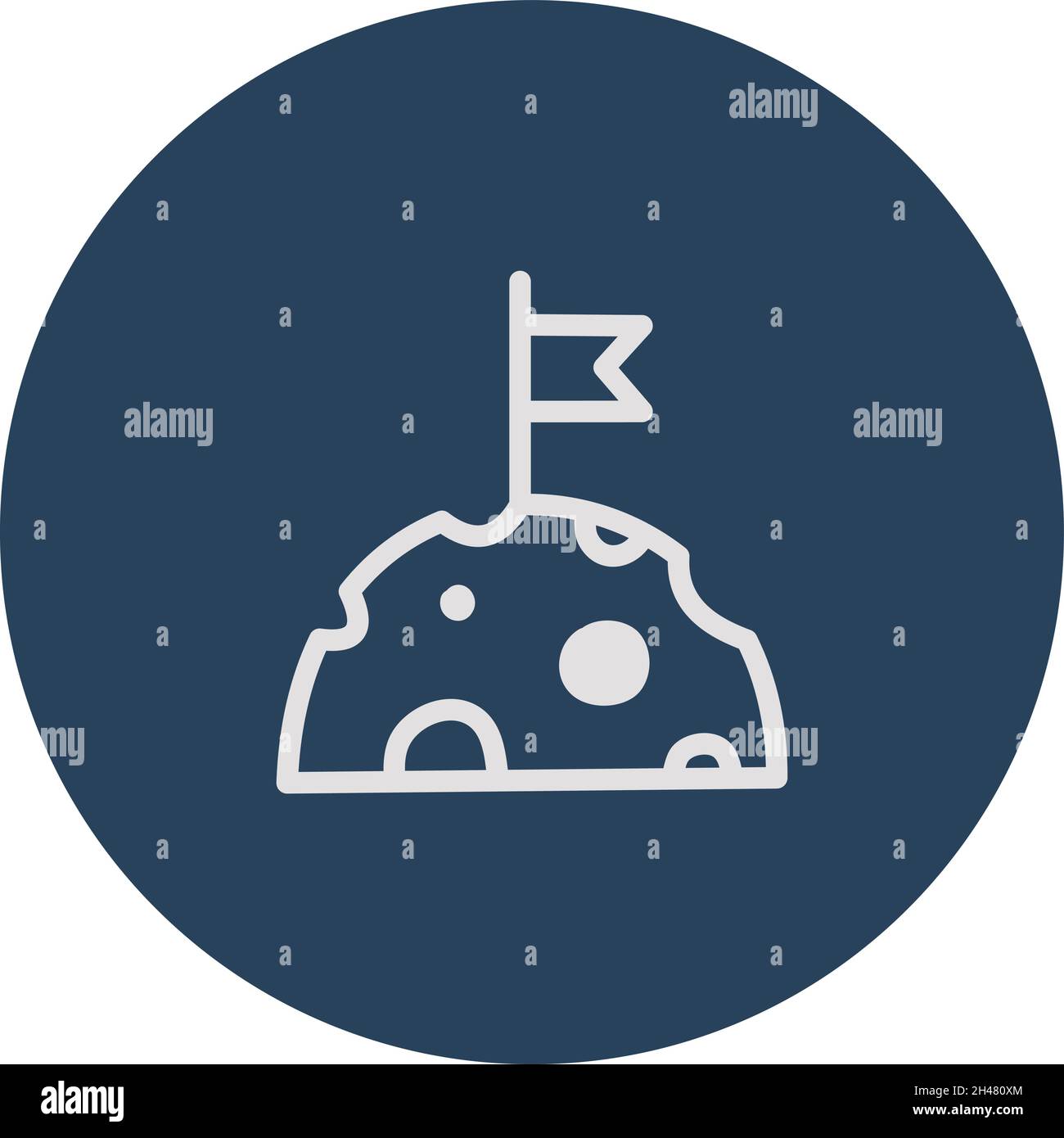 Flag on the moon, illustration, vector, on a white background Stock ...