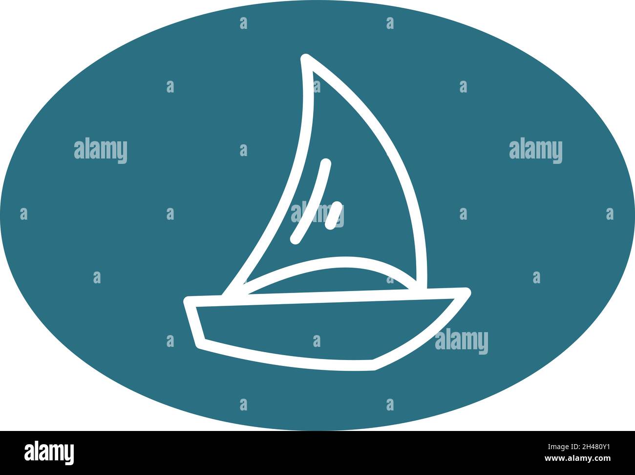 Small fast sailing ship, illustration, vector, on a white background ...
