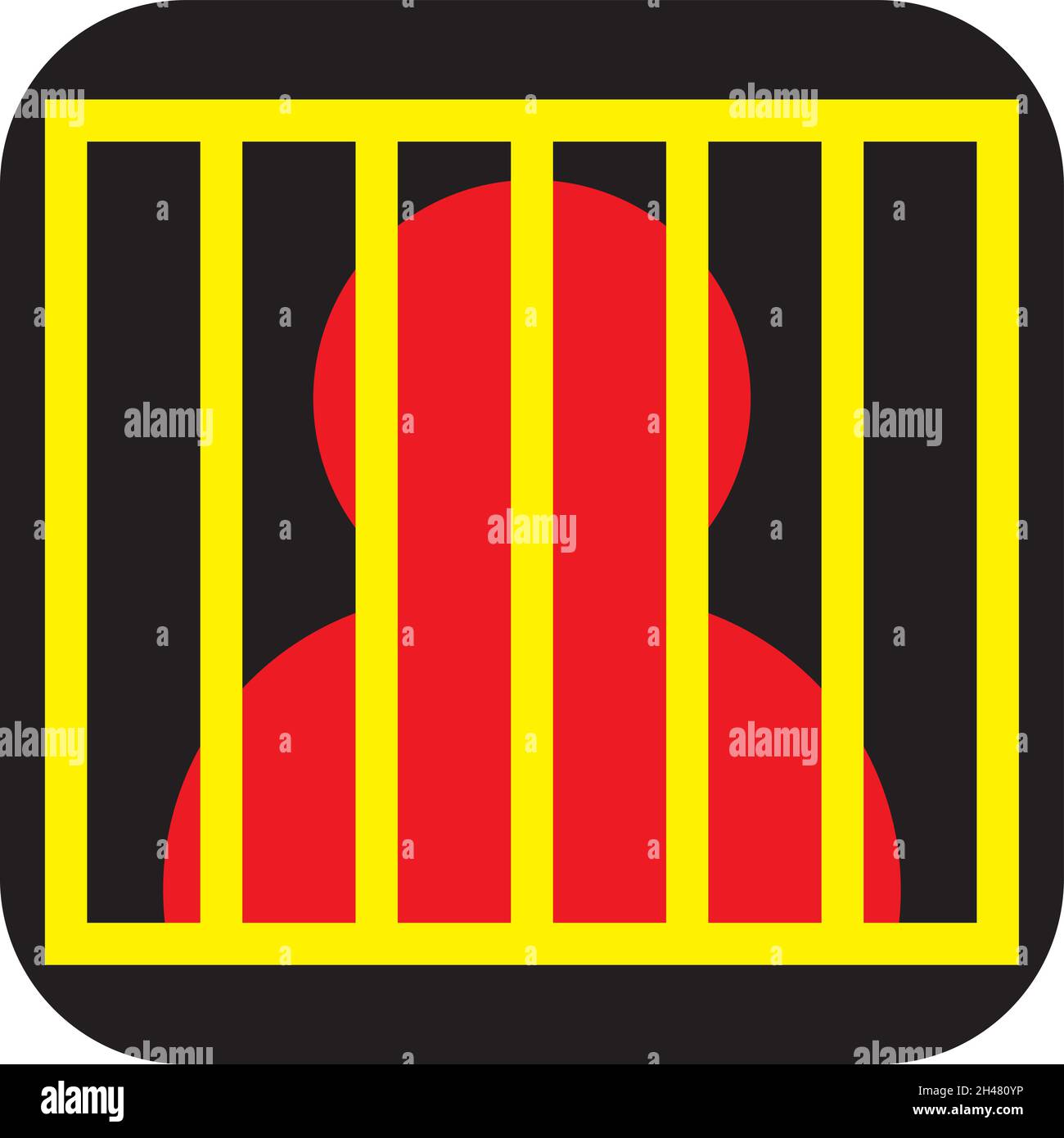 Prisoner in prison, illustration, vector, on a white background Stock ...